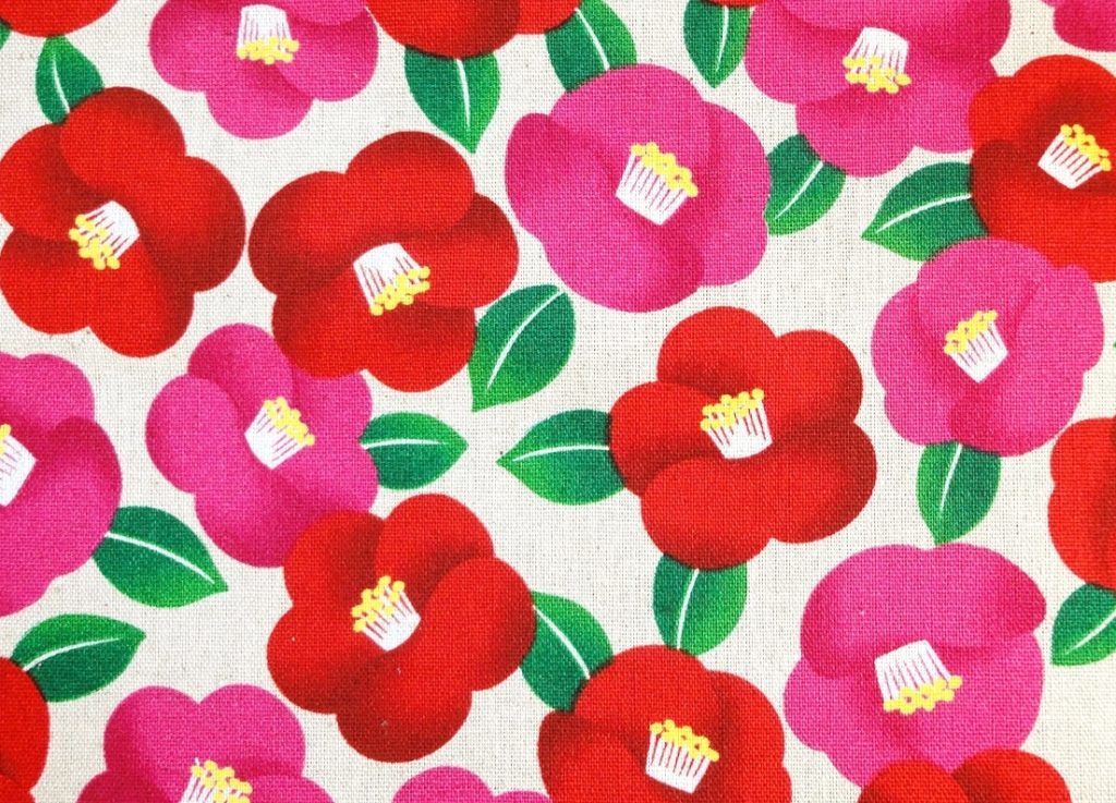 HJ2086 Tsubaki Camellia Japanese flower fabric sell by the roll ...
